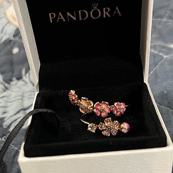 Pandora | Jewelry | Pandora Rose Peach Blossoms Openwork Ring Ale Met58 ...